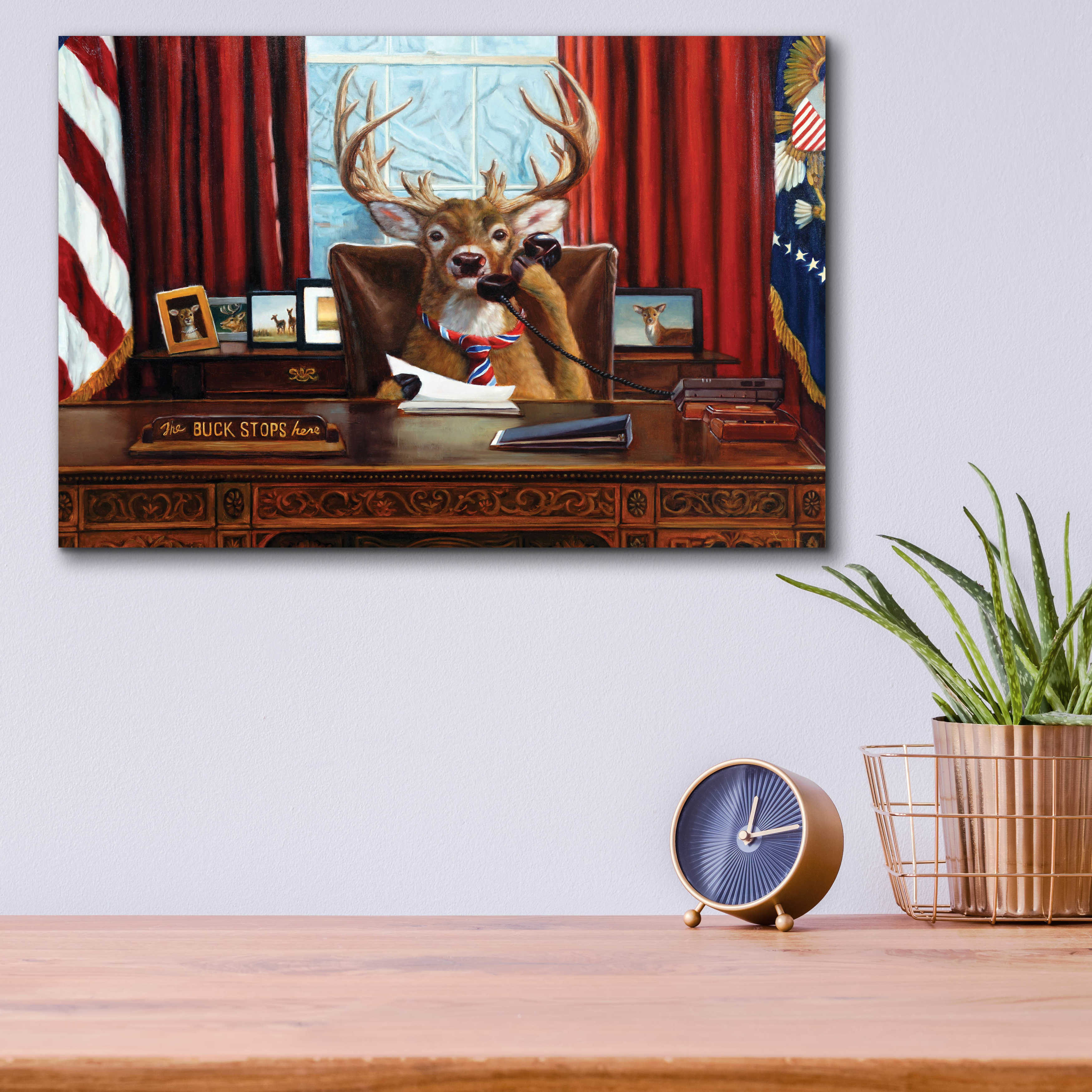 Trinx The Buck Stops Here On Plastic/Acrylic by Lucia Heffernan ...
