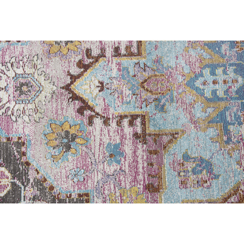 Bungalow Rose Elliot Performance Pink/Gray/Blue Rug | Wayfair