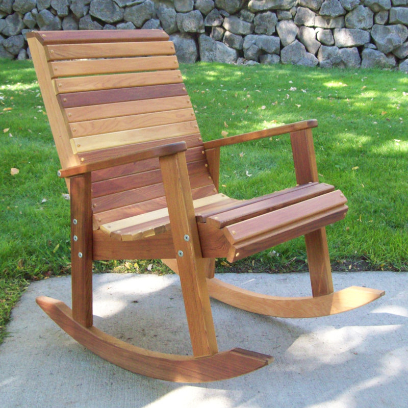 Highland Dunes Cargo Cedar Outdoor Rocking Chair & Reviews | Wayfair