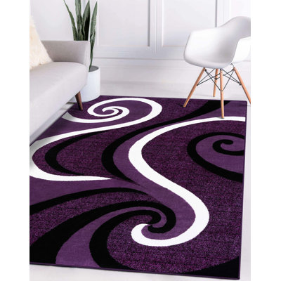 Wrought Studio Frampton Cotterell Abstract Purple Area Rug & Reviews ...