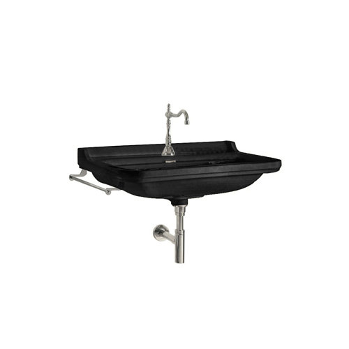 WS Bath Collections Waldorf Glossy Black Ceramic Rectangular Wall Mount ...