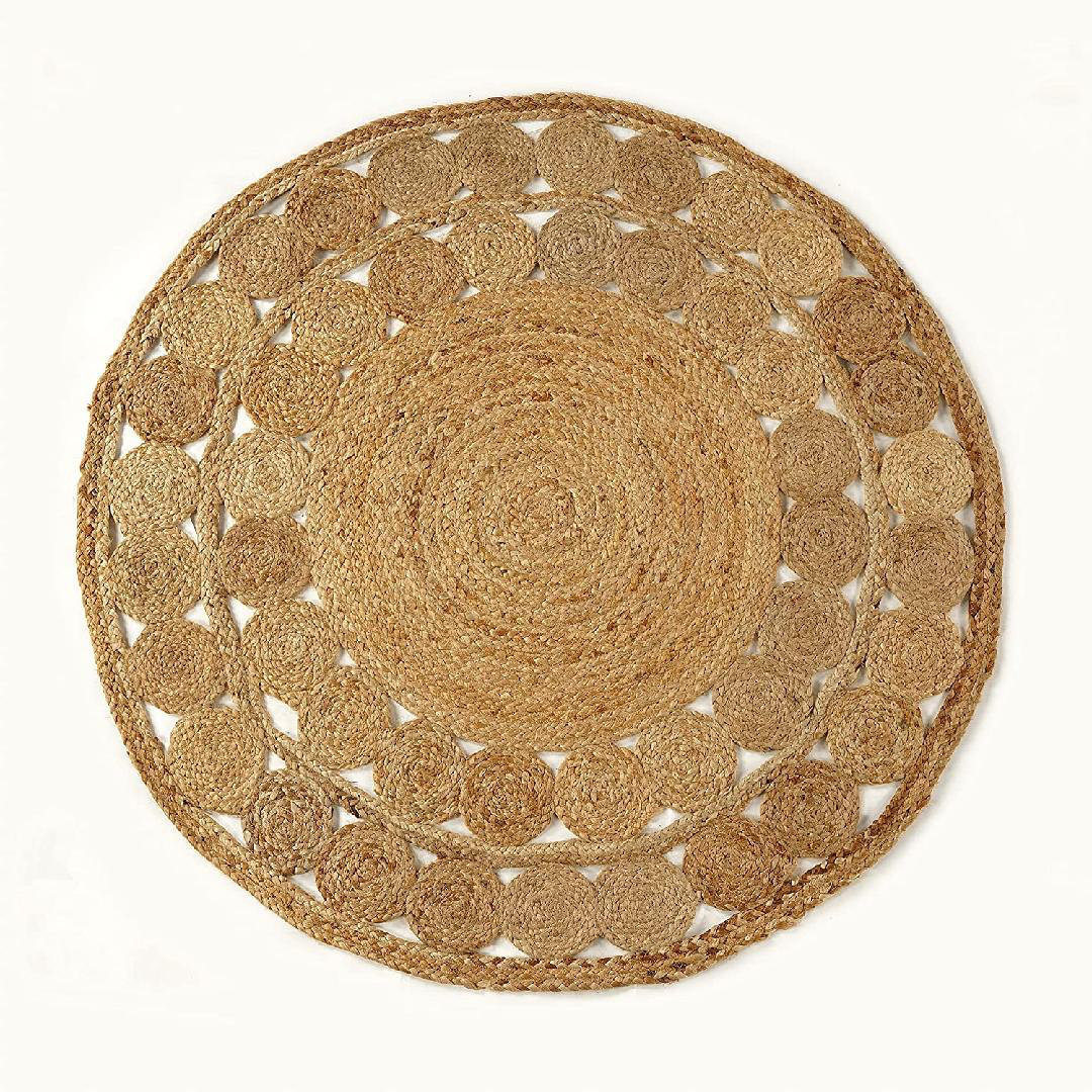 Bay Isle Home Natural Round Handwoven Jute Rug- Soft Jute Rug Indoor ...