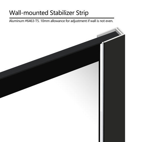 Zipcode Design™ Cyrus 72'' H Semi-Frameless Shower Door with Clear ...