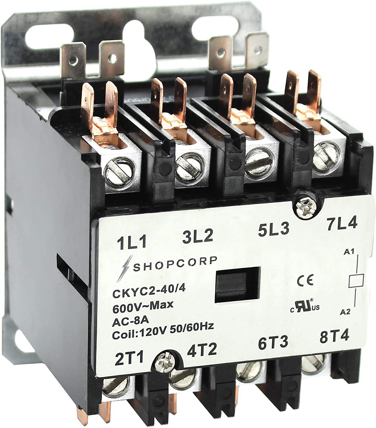 SHOPCORP 40 Amp 4 Pole Normally Open, 600V Definite Purpose, Magnetic ...