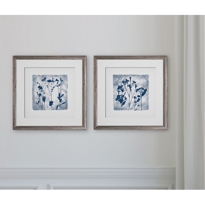 Winston Porter Indigo Summer Silhouettes I - 2 Piece Picture Frame ...