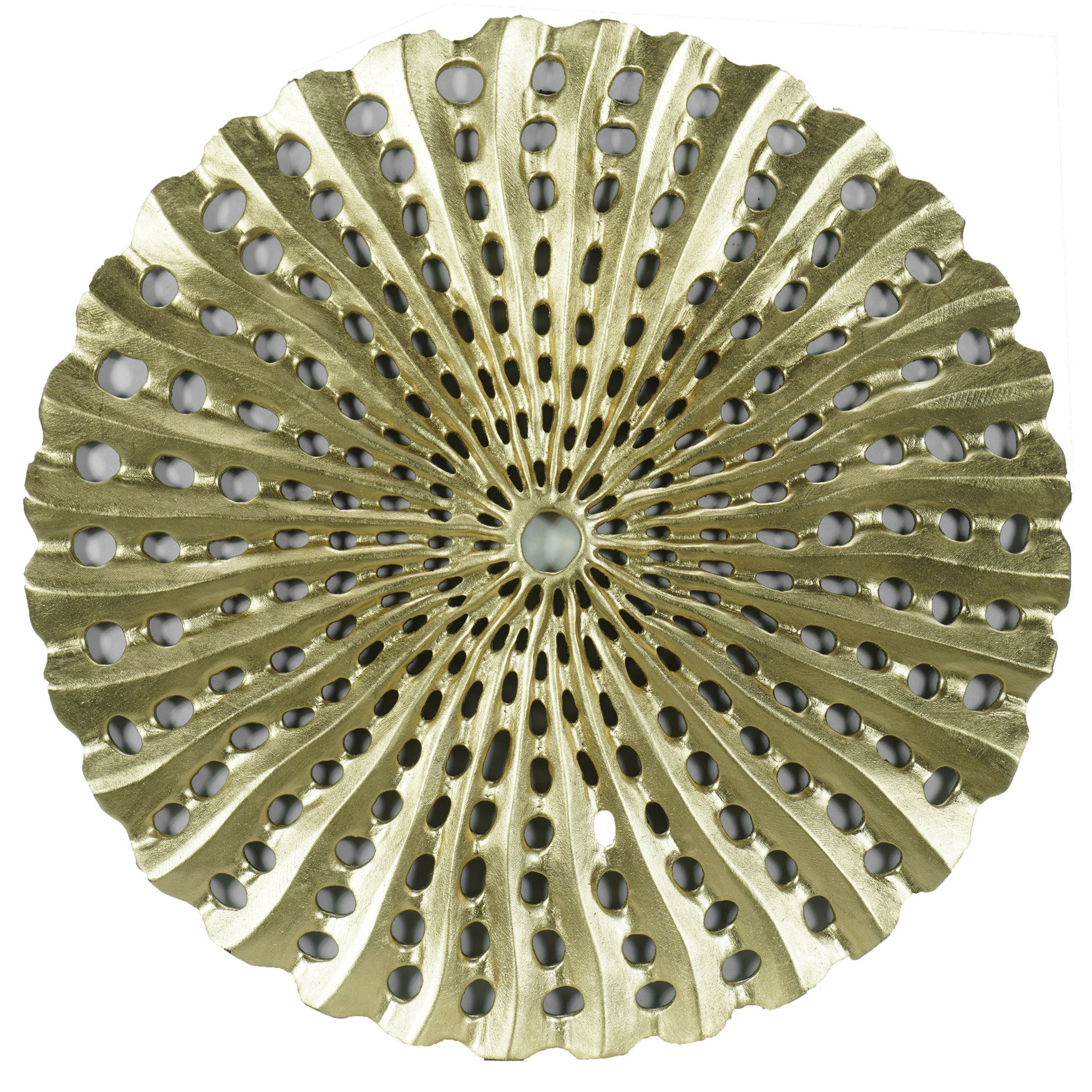 Dakota Fields Abstract Gold Plate Wall Décor | Wayfair