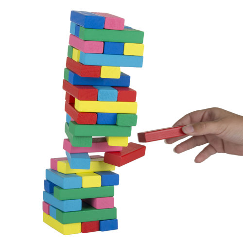 Hey! Play! Colored Wooden Blocks Stacking Game & Reviews | Wayfair