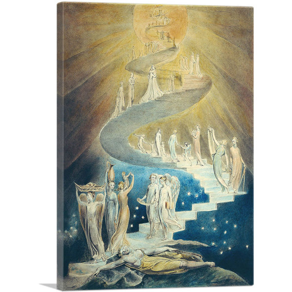 ARTCANVAS Jacob's Ladder by William Blake - Wrapped Canvas Painting ...