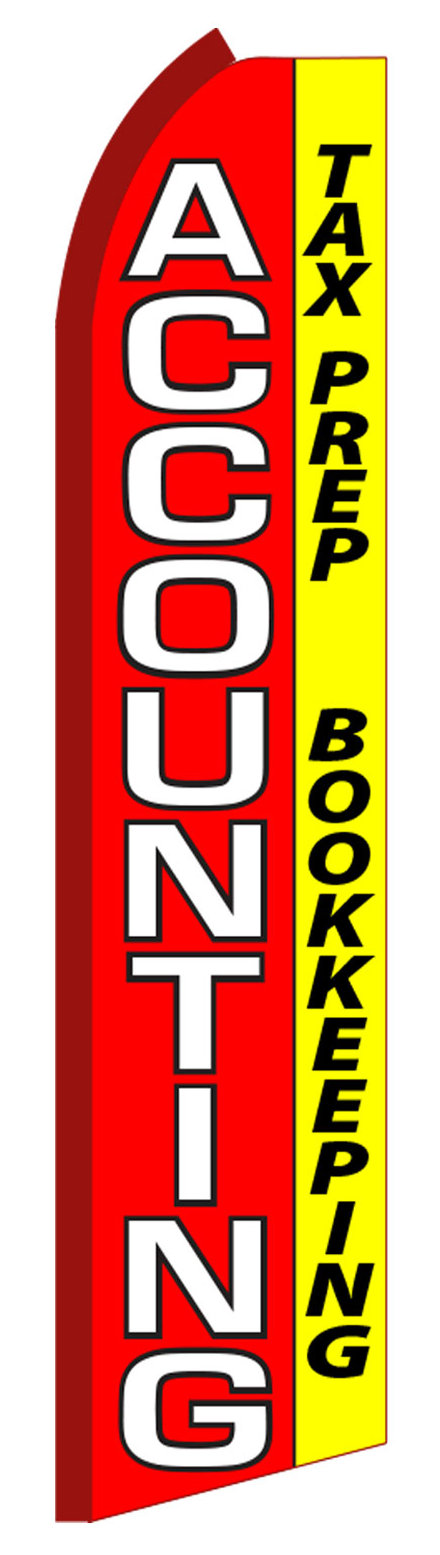 NeoPlex Accounting Side By Side Polyester 138 x 30 in. Feather Banner ...