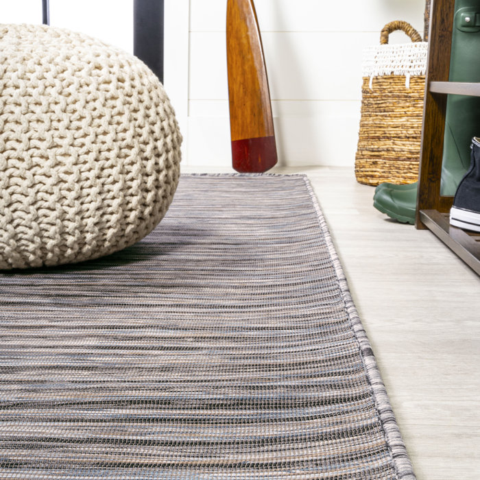 Longshore Tides Amold Dary Gray Indoor/Outdoor Rug | Wayfair