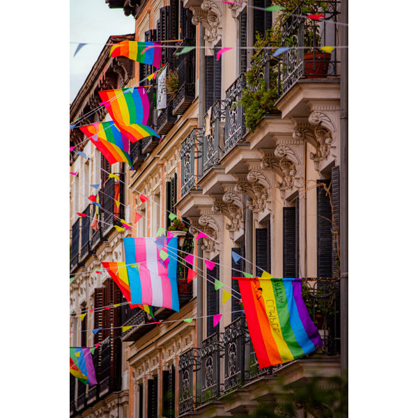 17 Stories Rainbow Flags, Madrid, Spain. by Sami Auvinen - Wrapped ...