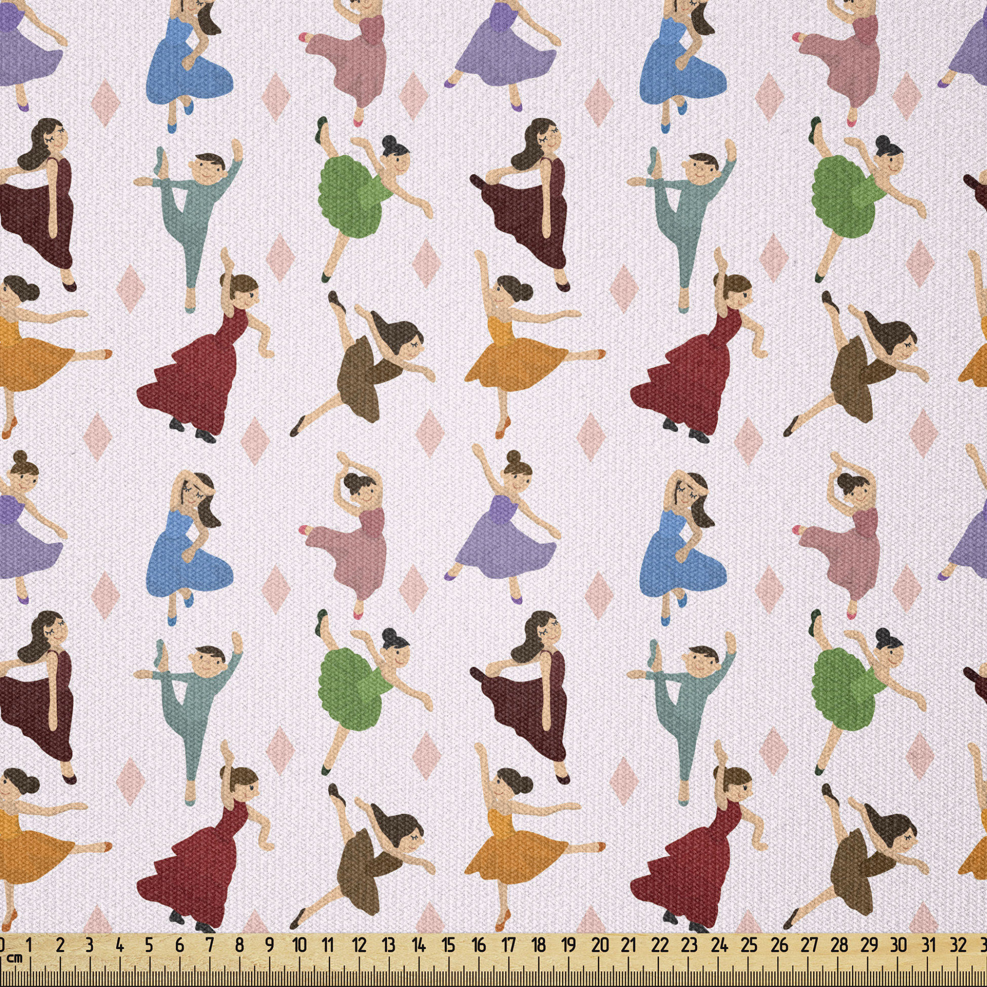 East Urban Home Ballet Fabric By The Yard, Dancer Girls In Old Fashion ...