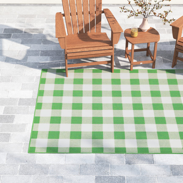 Sand & Stable Mac Plaid Green/Ivory Indoor / Outdoor Area Rug & Reviews ...