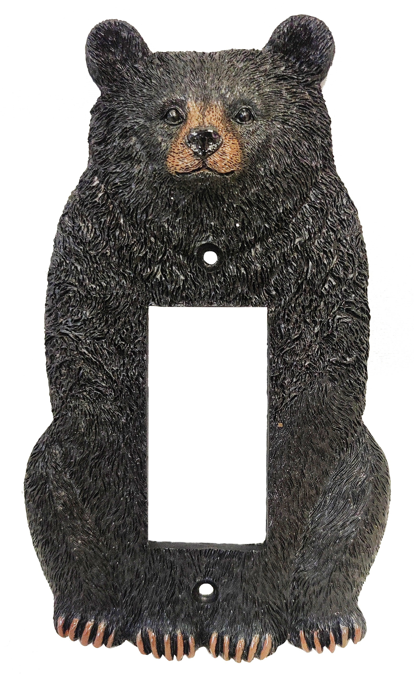 Decor Idea Black Bear 1 -Gang Bear Decorator/Rocker Wall Plate | Wayfair