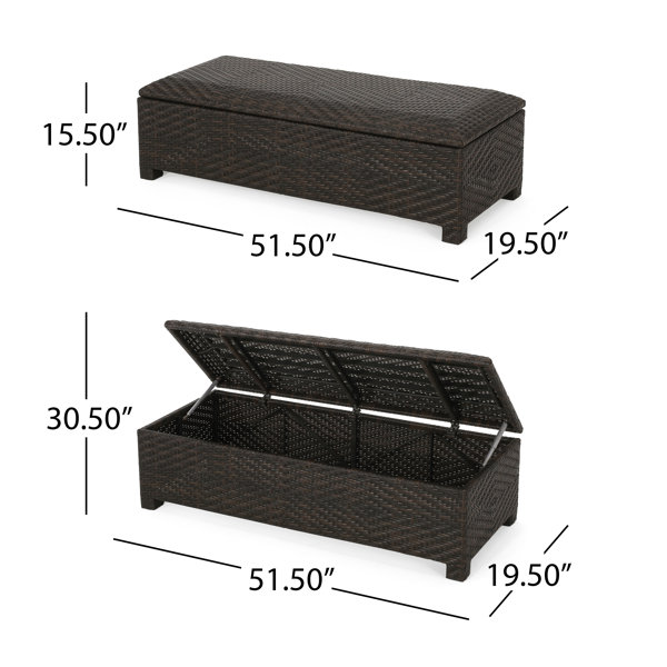 Beachcrest Home Offerman Wicker Outdoor Bench & Reviews | Wayfair