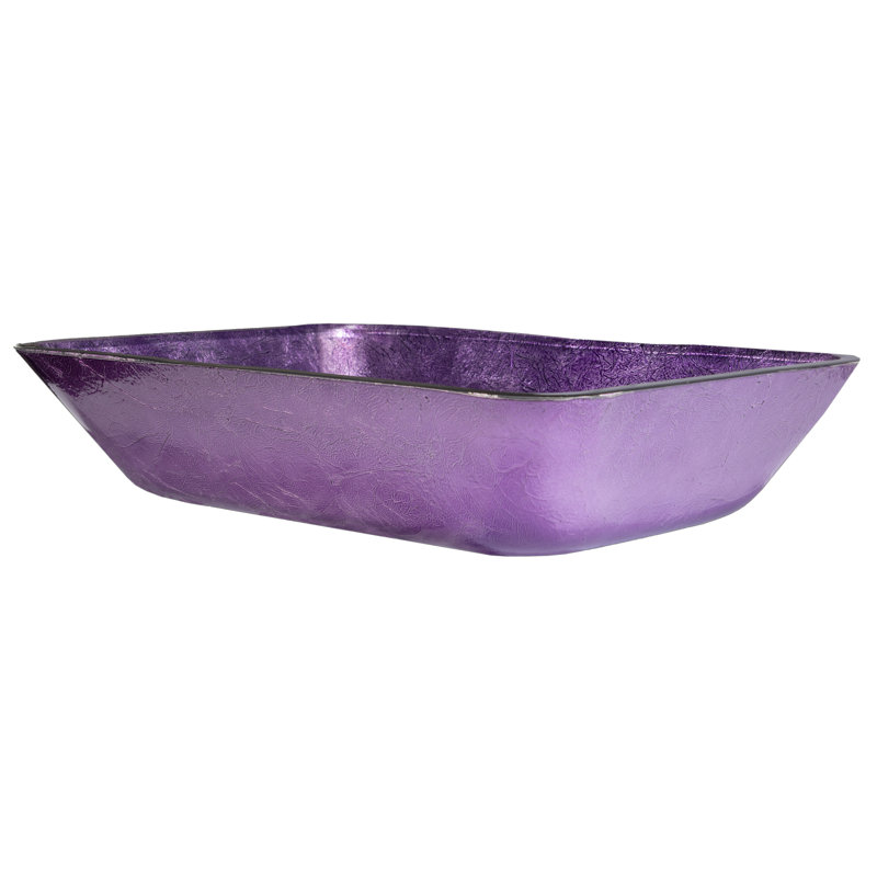 EdenBath Eden Bath 13'' Purple Glass Rectangular Vessel Bathroom Sink ...