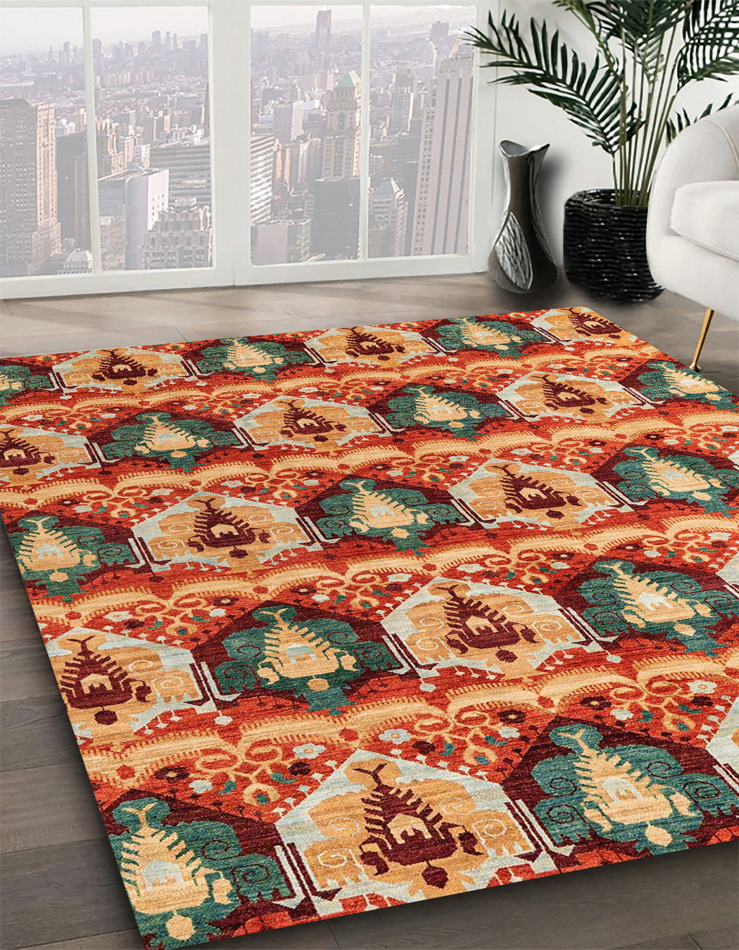Bungalow Rose Orange/Green/Beige Rug | Wayfair