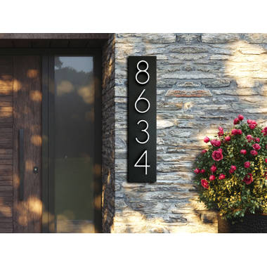 White Harmony House Number Plaque For Outdoor, Modern Address Signs ...
