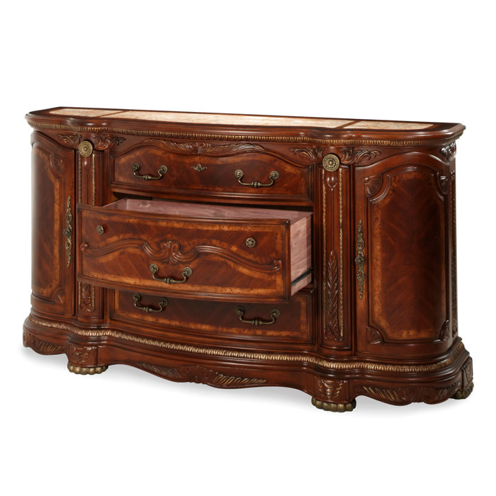 Michael Amini Cortina Honey Walnut 3 - Drawer Dresser & Reviews | Wayfair