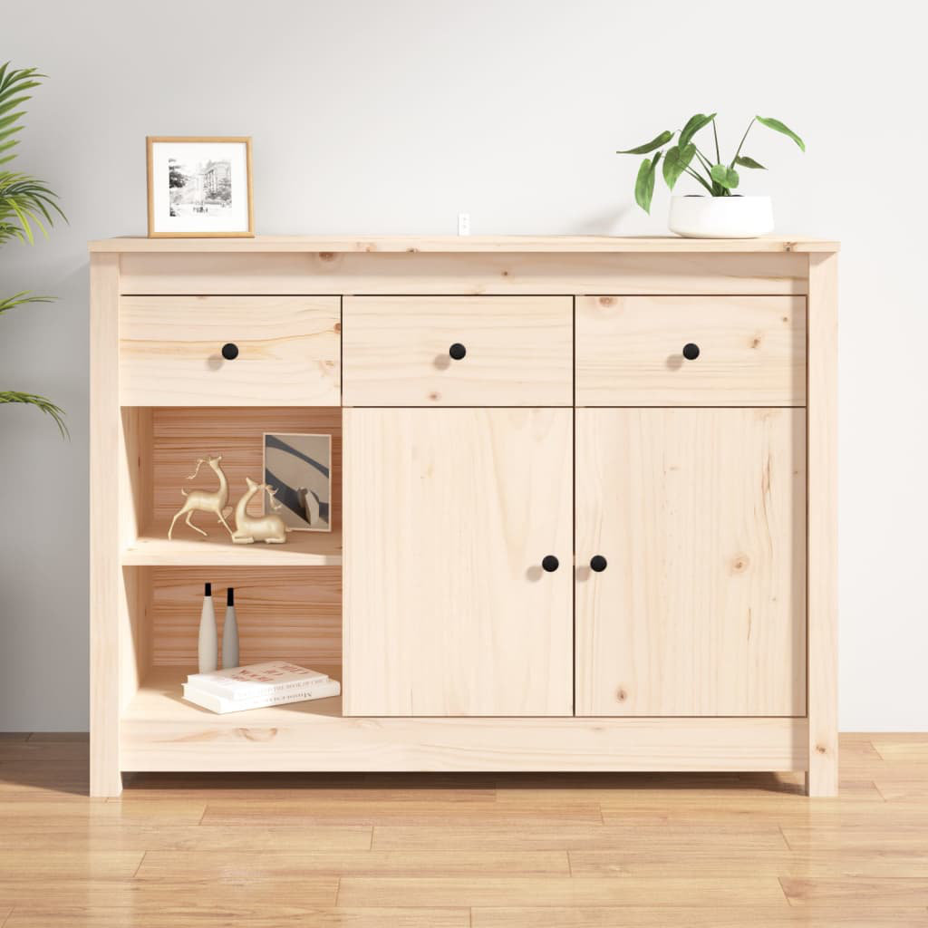 Latitude Run Kitsy 100Cm Wide 3 Drawer Pine Solid Wood Sideboard ...