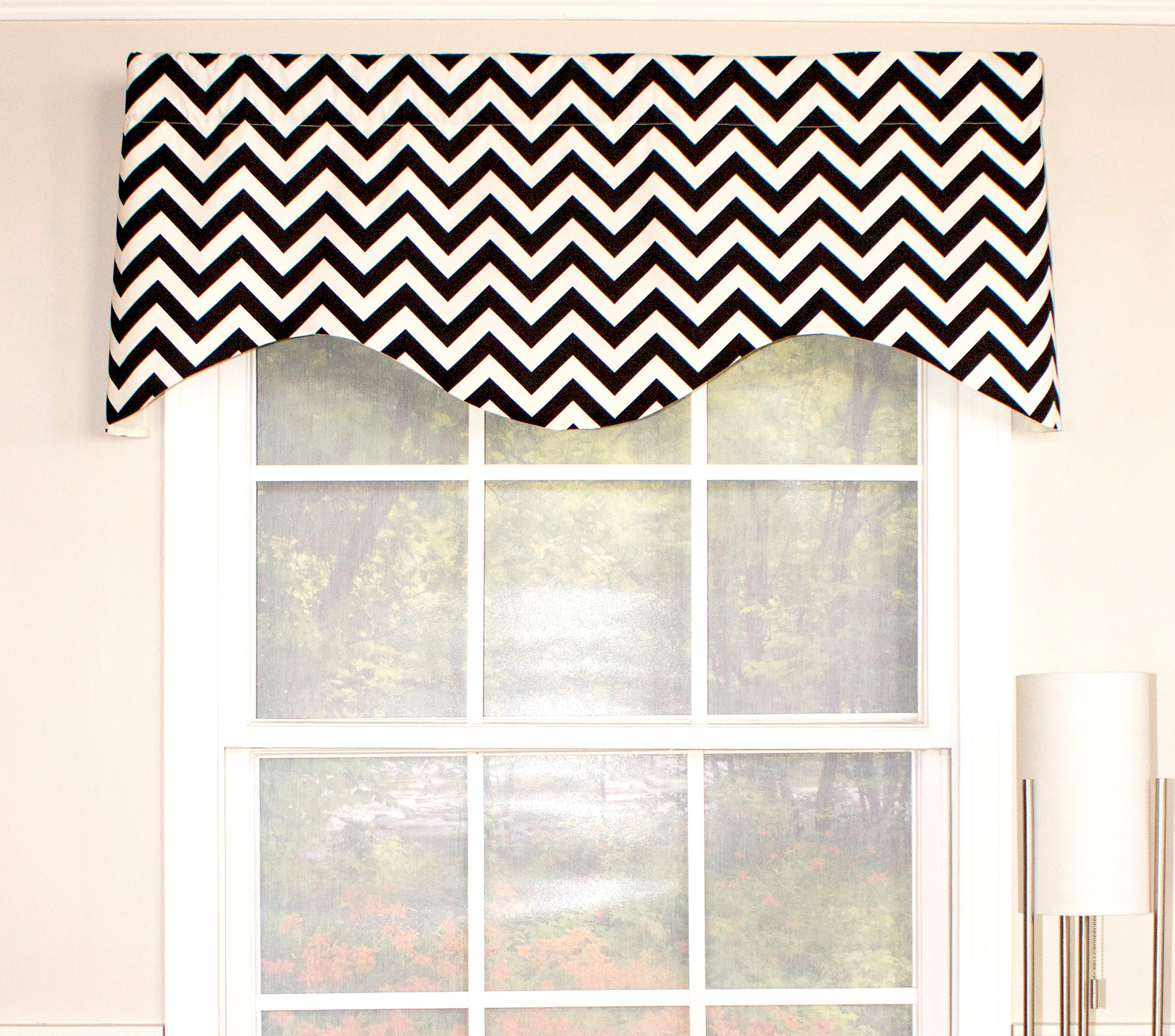 Ebern Designs Sanatoga Chevron Tailored 50'' Window Valance in Multi ...