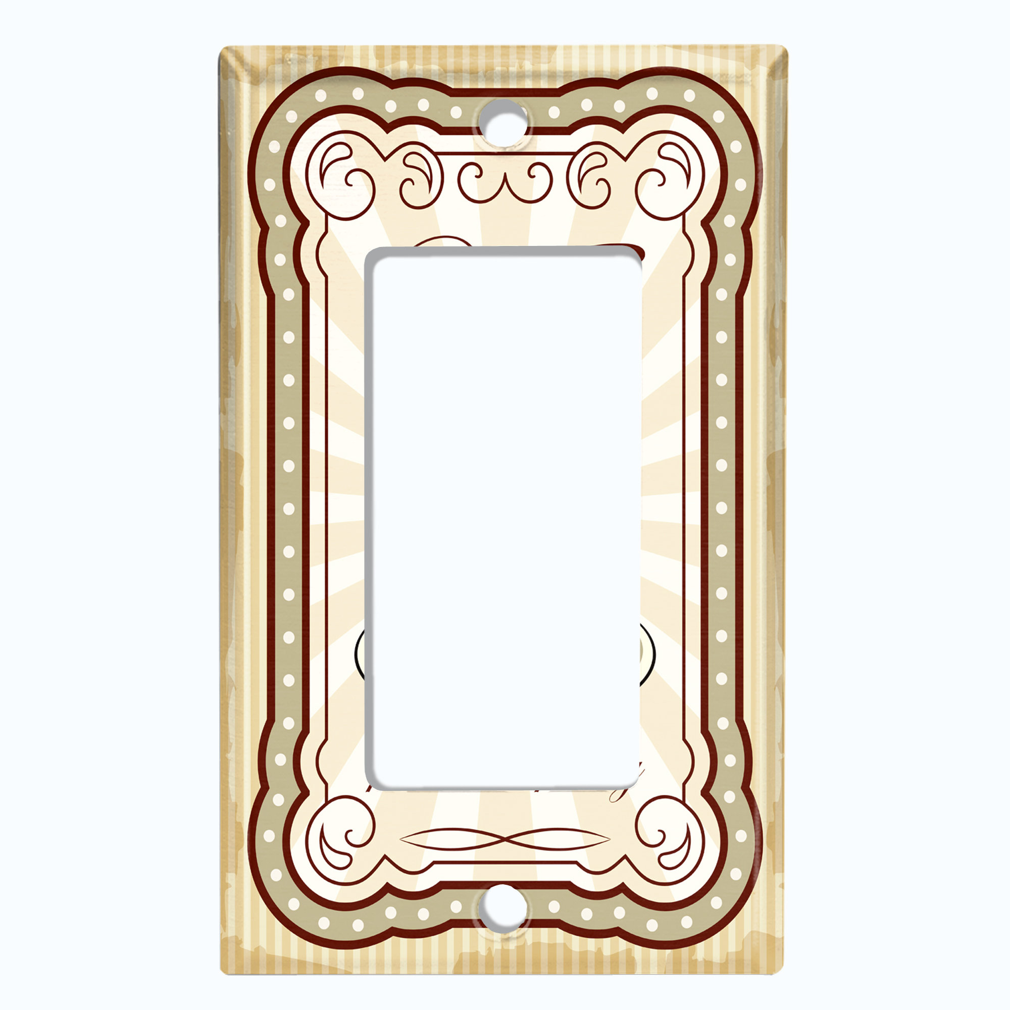 WorldAcc Tea Cup Tan Frame Premium Quality 1-Gang Decorator / Rocker ...