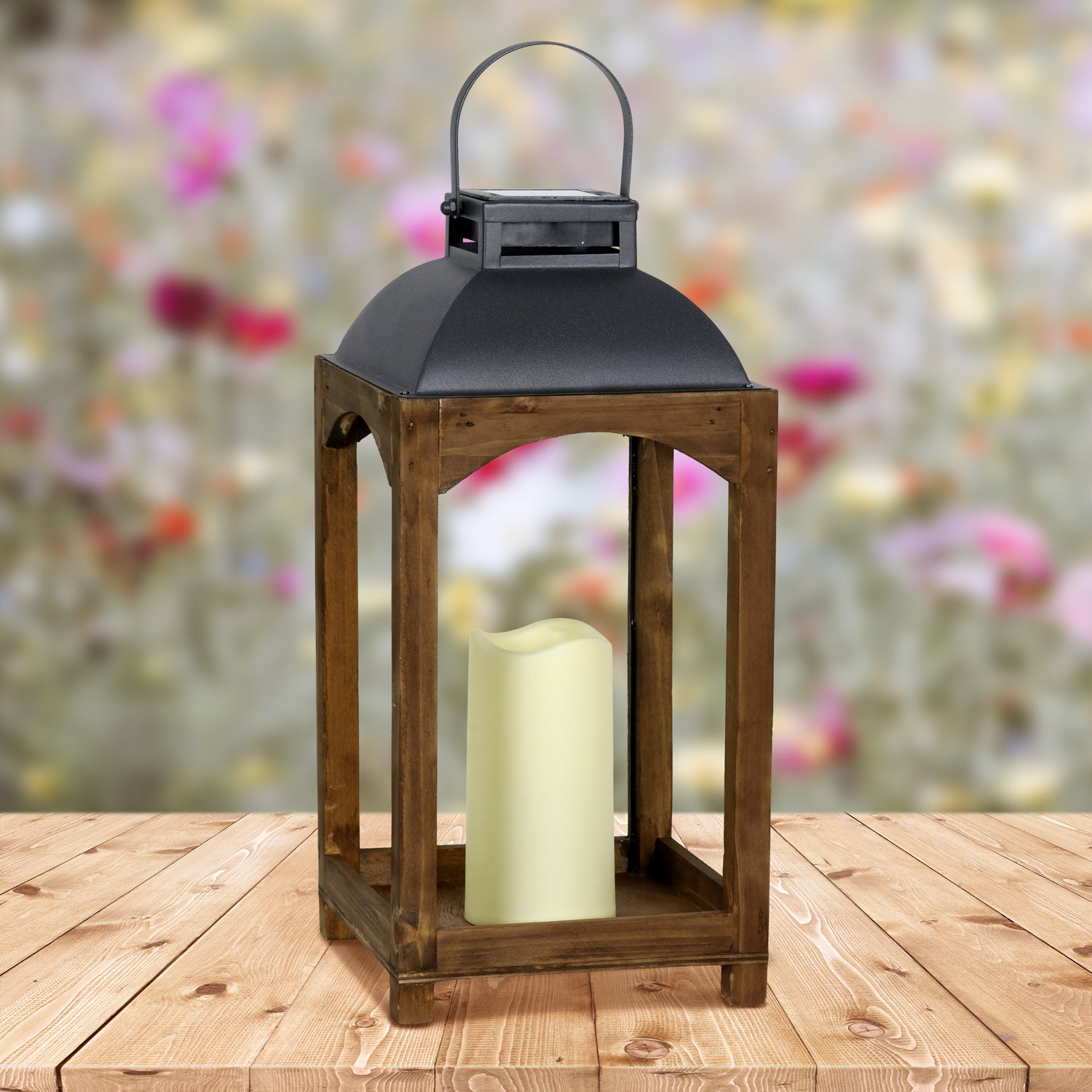 Exhart 16'' Solar Powered Integrated LED Outdoor Lantern | Wayfair