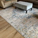 Ophelia & Co. Eugen Oriental Area Rug in Beige/Blue & Reviews | Wayfair