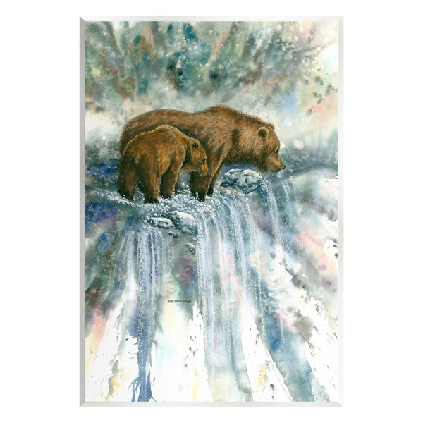 Millwood Pines Two Bears Waterfall Nature by Dave Bartholet - Unframed ...