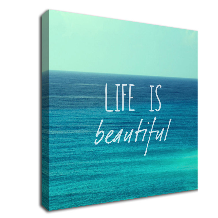 Maturi 'Life Is Beautiful Art' - Unframed Graphic Art Print on Canvas ...