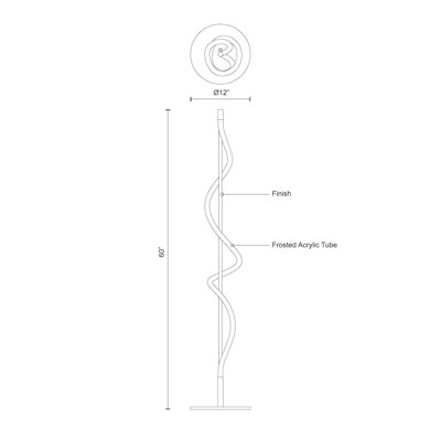 Kuzco Lighting Cursive 60" LED Column Floor Lamp | Wayfair