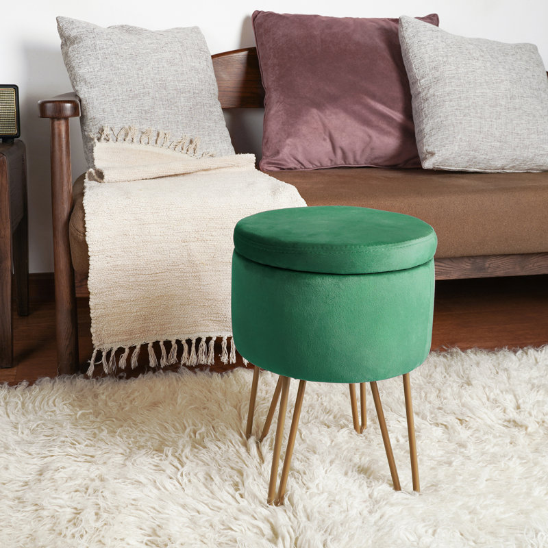 Canora Grey Velvet Storage Upholstered Accent Stool & Reviews | Wayfair ...