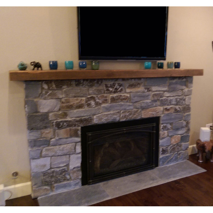 Creative Hardwoods Authentic Reclaimed Barn Beam Fireplace Mantel 4"H x ...