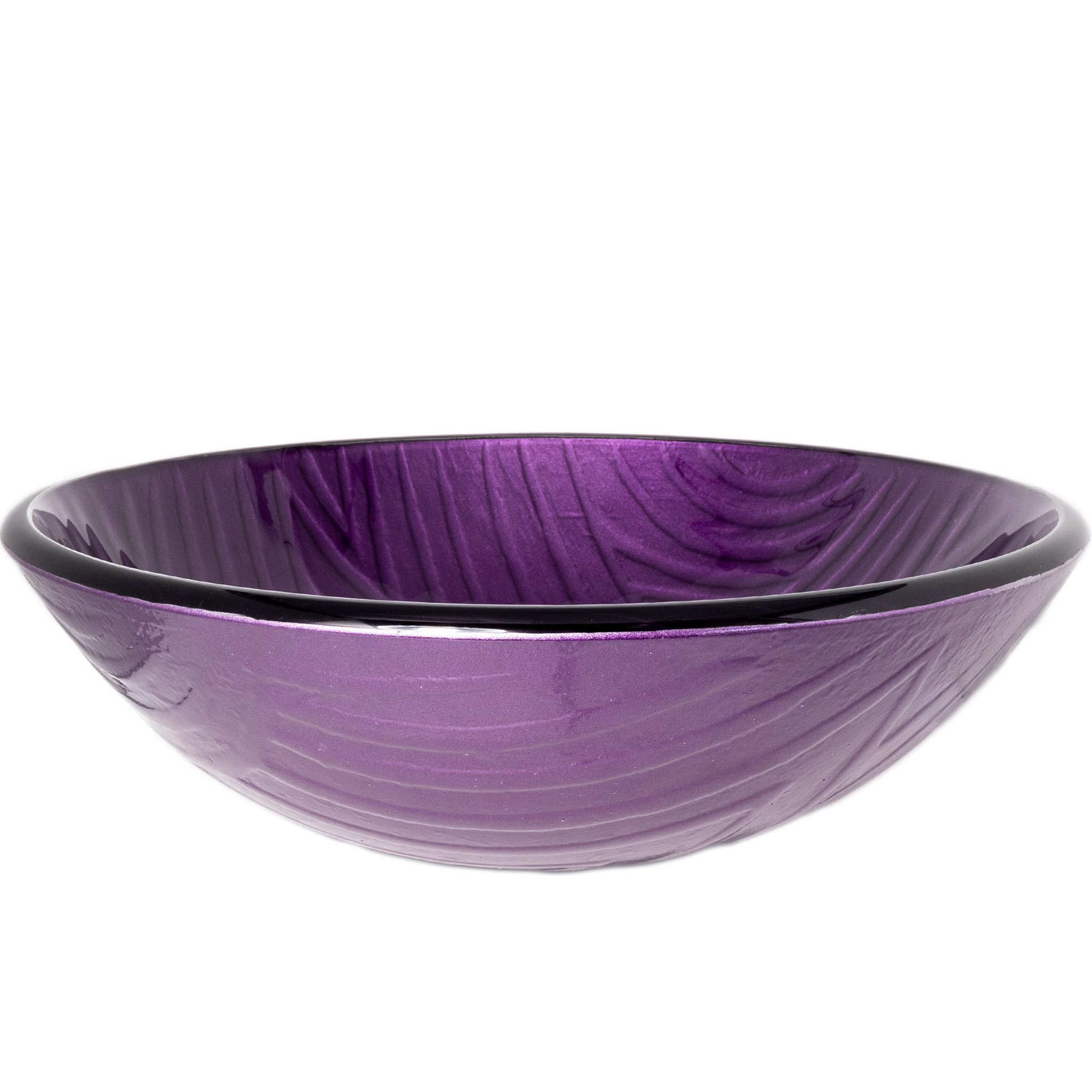 Novatto Hand Painted Purple Glass Vessel Bathroom Sink | Wayfair
