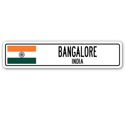 Trinx Broomsedge Bangalore, India Flag Aluminum Street Sign | Wayfair