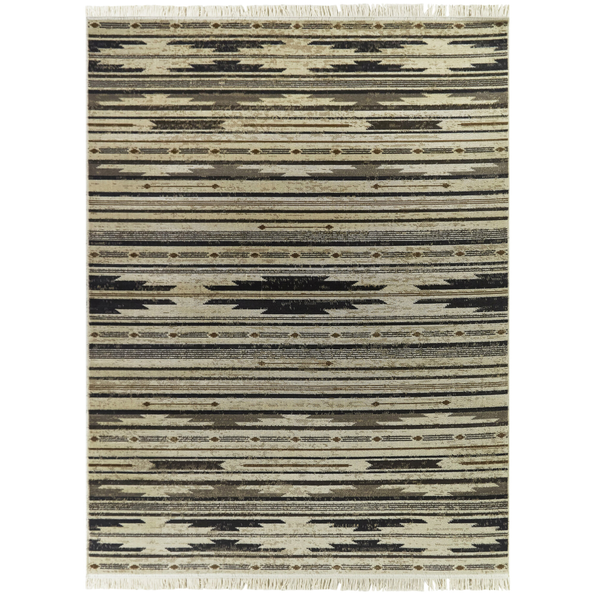 Foundry Select Hodon Machine Woven / Power Loomed Cream/Gray Rug | Wayfair