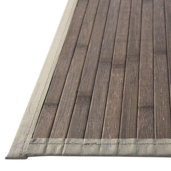 Wade Logan® Amada Bamboo Slat/Seagrass Dark Brown Rug & Reviews | Wayfair