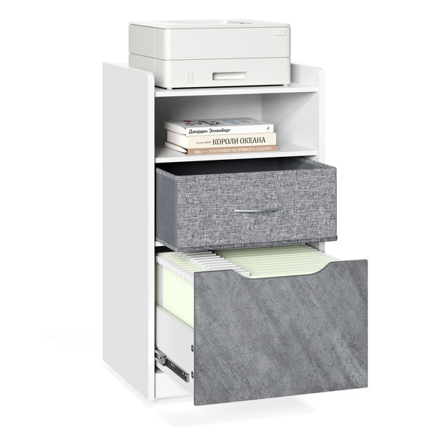 Fitueyes Mobile Printer Stand with Drawers | Wayfair