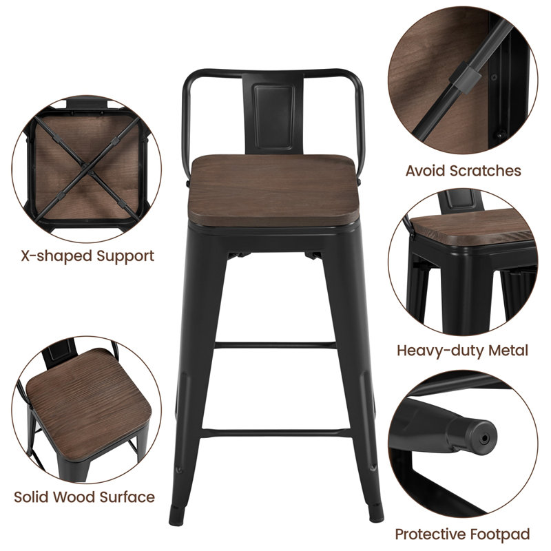Williston Forge Armagh Solid Wood Stool | Wayfair