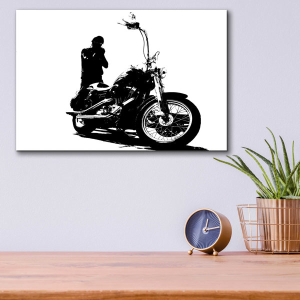 Williston Forge Epic Art 'Harley Davidson And Rider' By Clive Bran ...