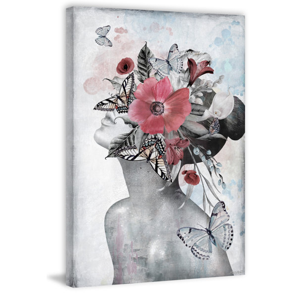 Marmont Hill Poppies And Butterflies - Print on Canvas & Reviews | Wayfair