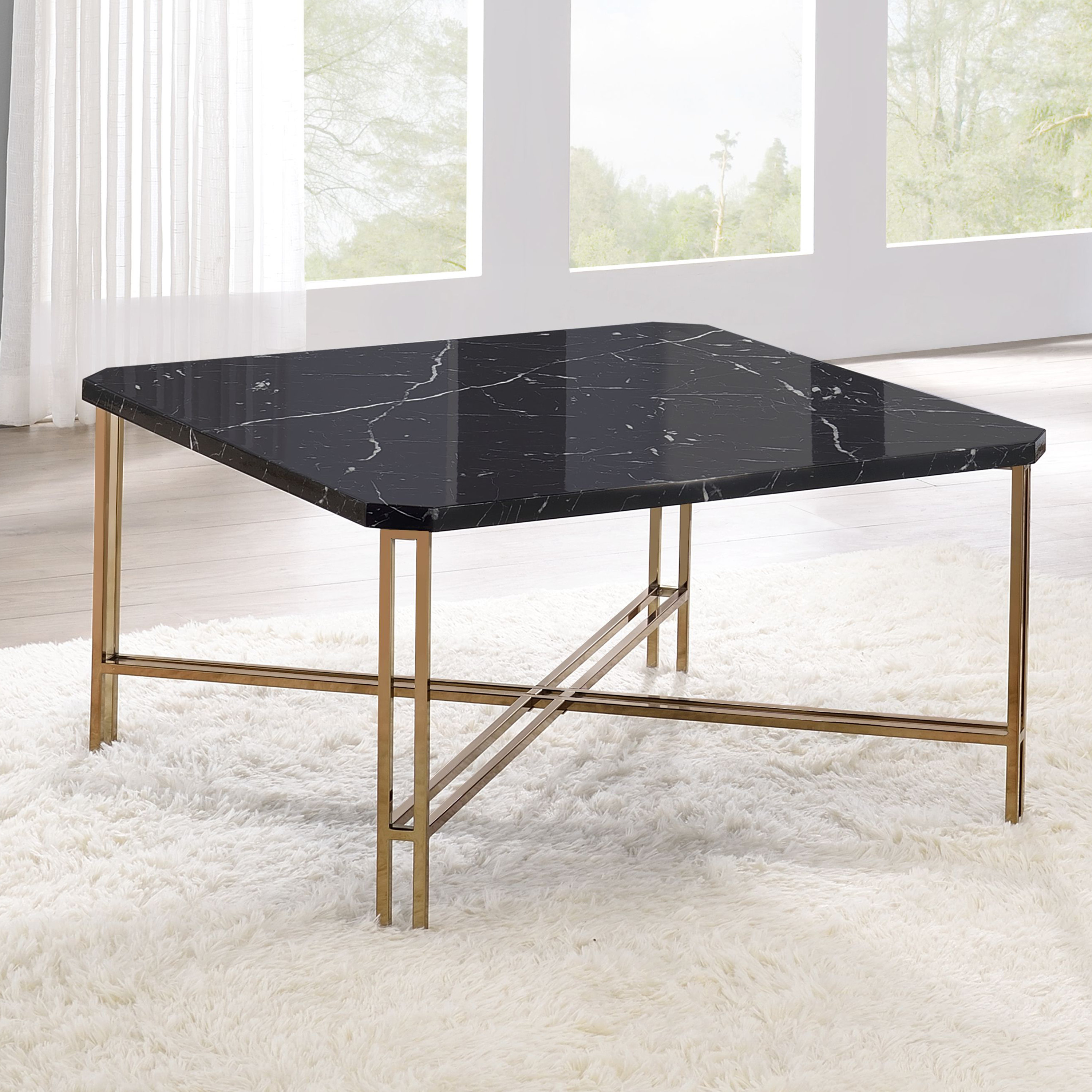 Everly Quinn Aaronsburg Cross Legs Coffee Table | Wayfair