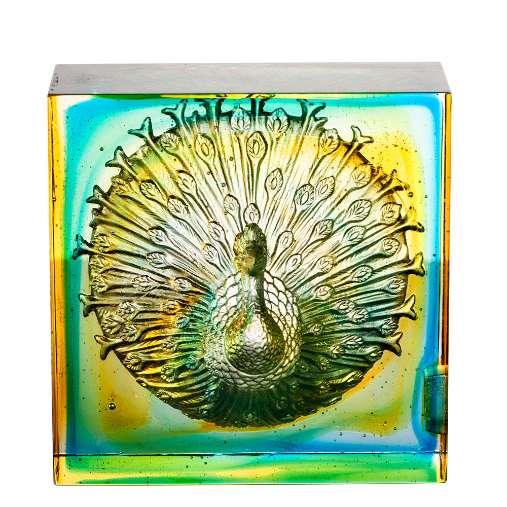 LIULI Crystal Art Crystal Peacock Paperweight | A Radiant Heart | Wayfair