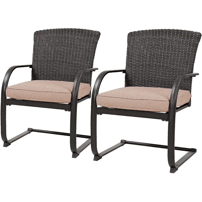 Grand Patio Outdoor Patio Seating Conversation Set Spring Motion Wicker ...