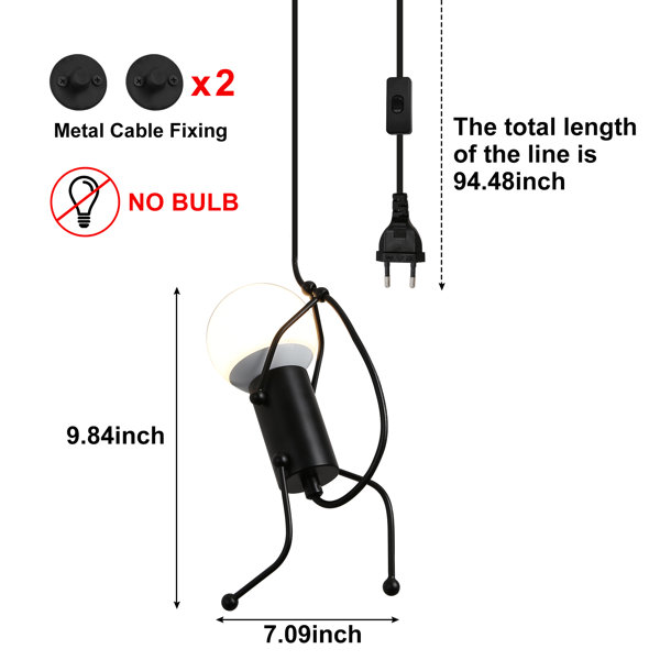 HANTEK Humanoid Creative Hanging Lamp Decorative Cartoon Light Fixture ...