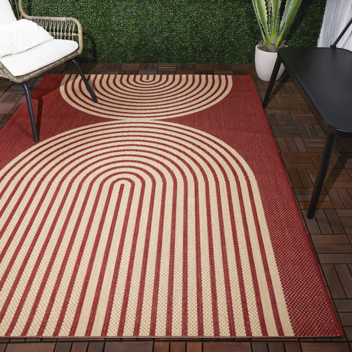 Etta Avenue™ Helmdon Performance Red/Cream Rug & Reviews | Wayfair