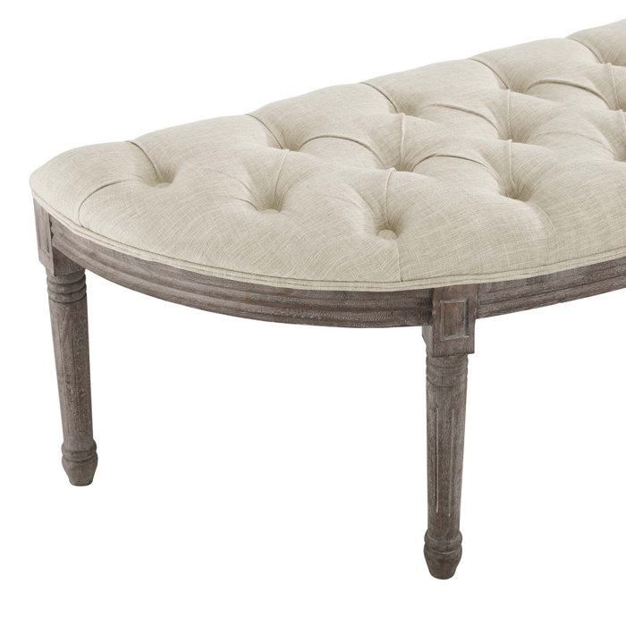 Modway Vintage French Upholstered Fabric Semi-Circle Bench & Reviews ...
