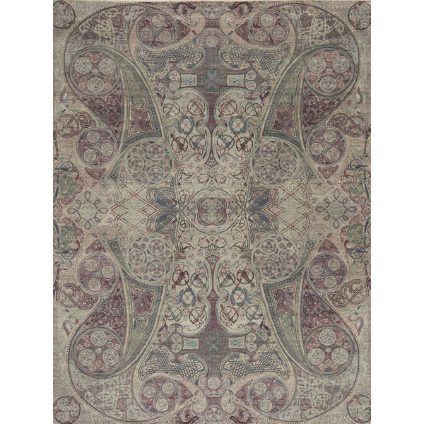 Samad Rugs Four Seasons Soft Lilac/Gray/Green Rug | Wayfair