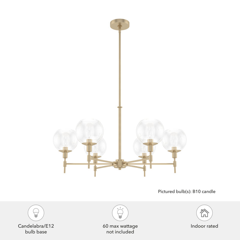 Mercer41 Jaylanie 6 - Light Dimmable Modern Linear Chandelier | Wayfair