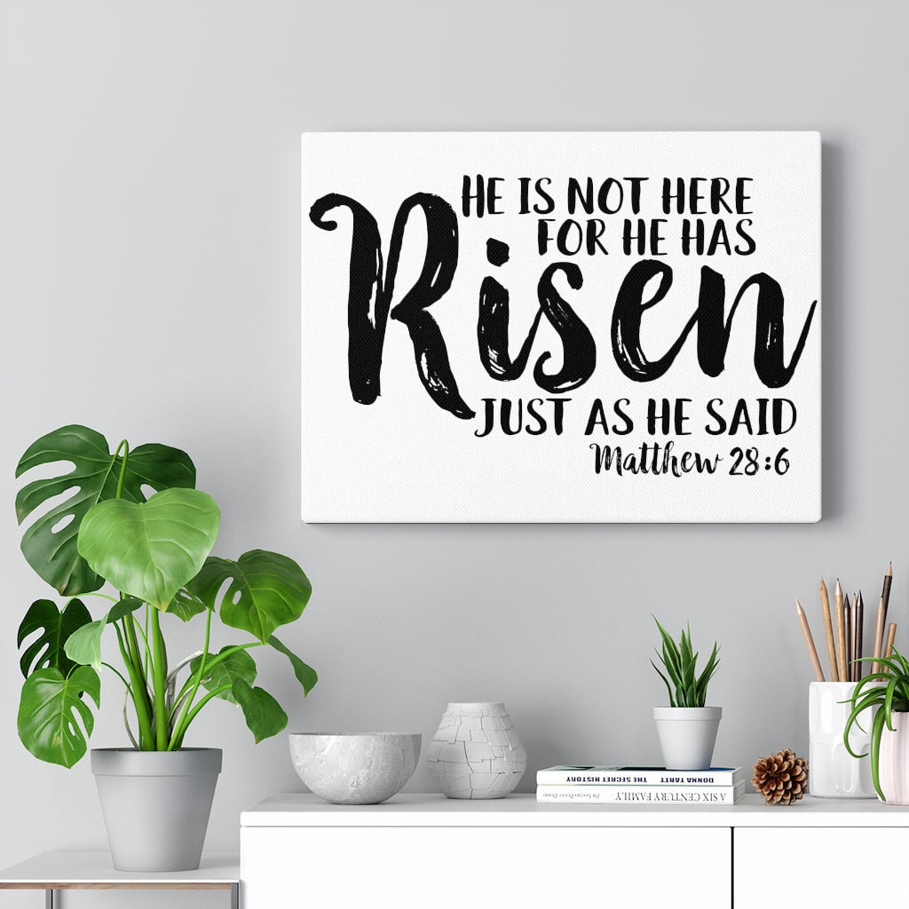 Trinx He Has Risen Matthew 28:6 Christian Wall Art Bible Verse Print ...